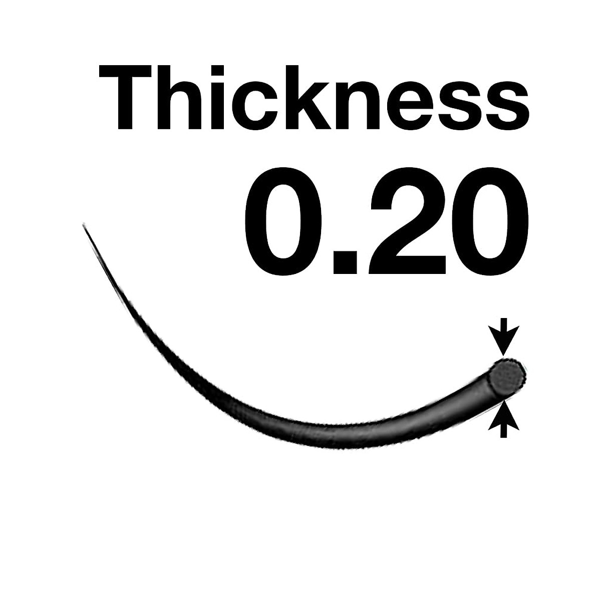 EMILYSTORES Eyelash Extensions 0.20mm Thickness D Curl Length 12mm Individual Eye Lashes Single Size For Lash Extension (0.20,D,12mm)