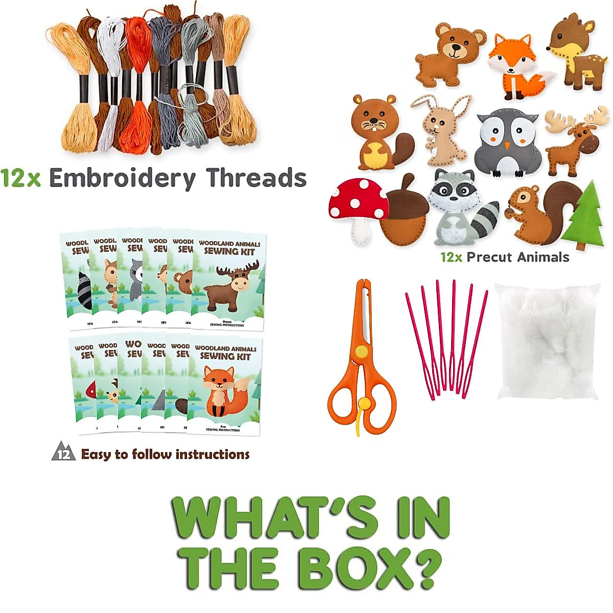 BLYNN Dinosaur Animals Craft Kit Forest Creatures DIY Sewing Felt Plush Animals for Kids Beginners Educational Sewing Set Girls and Boys Art Craft Kits (Puppy)