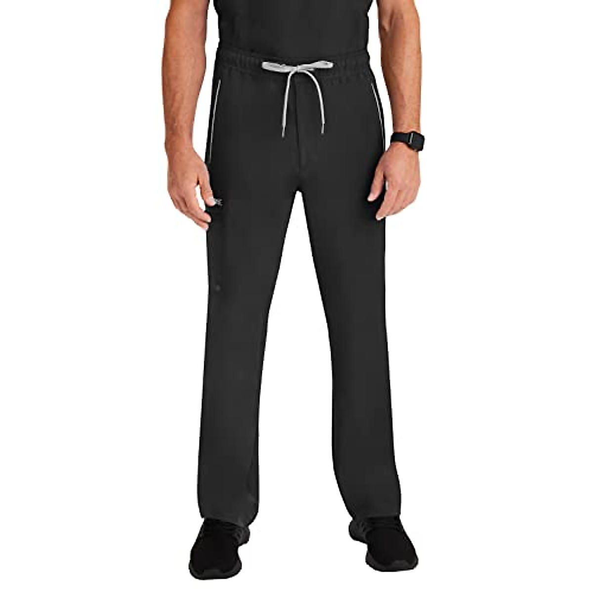 Healing Hands 6 Pocket Mens Scrubs Pant HH360 9171 Noah Cargo Scrub Pant for Men Full Elastic with Drawstring Black MSH