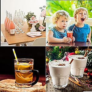 KIMOBER 200PCS Biodegradable Paper Straws,10 Color Stripes Rainbow Disposable Drinking Paper Straws for Wedding Hawaiian Birthday Party Supplies