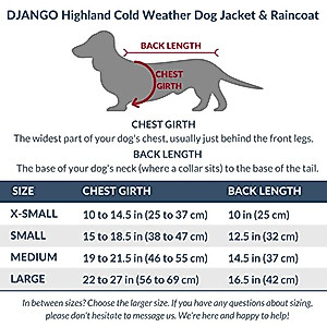 DJANGO Highland Dog Jacket and Raincoat - Water-Repellent, Windproof, and Harness-Friendly Hooded Winter Dog Coat & Raincoat with Adjustable Drawstrings & Gunmetal Hardware (Medium, Dandelion Yellow)