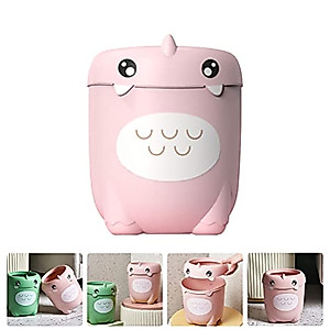 FOMIYES Trash Cans Rainbow Basket Plastic Garbage Can Trash Can Cartoon Garbage Bin Wastebasket Garbage Waste Basket with Pressure Ring for Home Kitchen Bathroom Cute