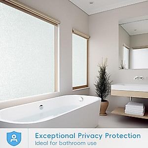 Qualsen Window Privacy Film Frosted Glass Window Film Matte White Non-Adhesive Static Window Cling Privacy Film for Glass Windows Bathroom Home Office Kitchen Living Room(47.2 x 78.7 inch/120x200cm)