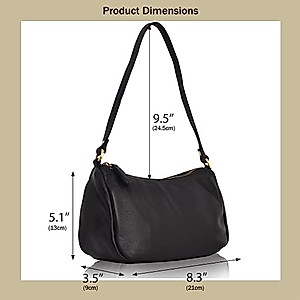 TERACOTA Greta Small Black Purse Vintage Shoulder Bag Genuine Leather Tote Clutch Handbags for Women