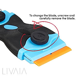 Hob Scraper Tool Set: Glass Stove Cleaner 6 Blades – 3 Stainless Steel Blades, 3 Plastic Blades – Induction Hob Oven Cleaner – LIVAIA Cooktop Cleaner
