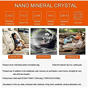 Creative Activated Carbon Emulation Dog For Automobile Accessories, Simulated Pet Car Dashboard Ornaments, Cute Plush Cat and Dog Ornaments Car Interior Car Purifier Home Decor (A)