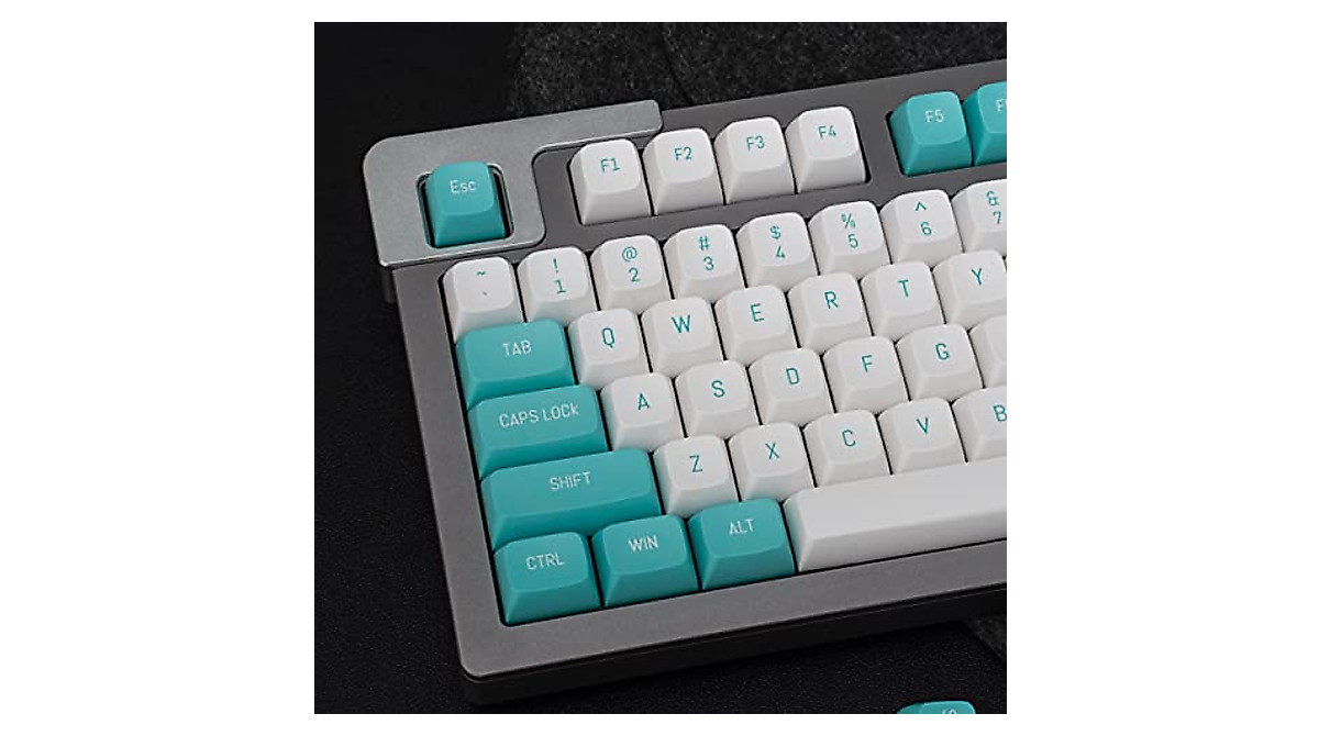 White Green Keycaps Set 150 Keys MSA Profile Double Shot ISO/ANSI ...