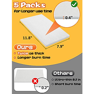 MADHOLLY Ceramic Wool for Portable Tabletop Firepit to Extend Burn Time- Premium Ceramic Wool Wick Sponge Ceramic Fiber Insulation for Bioethanol Fireplaces, 5Pack