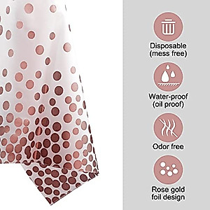 HOMIX Plastic Tablecloths for Rectangle Tables, 6 Pack Disposable Party Table Cloths, Rose Gold Dot Confetti Rectangular Table Covers with 30 Balloons for Parties Wedding Bridal Shower, 54" x 108"