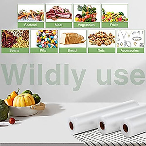 Vtuuu Vacuum Sealer Bags for Food Saver Vacuum Sealer Bags Rolls 3 Pack (6", 8", 11") x 26 ft Each BPA-Free-Puncture-Resistant and Food-Safe Compatible with Most Vacuum Sealers