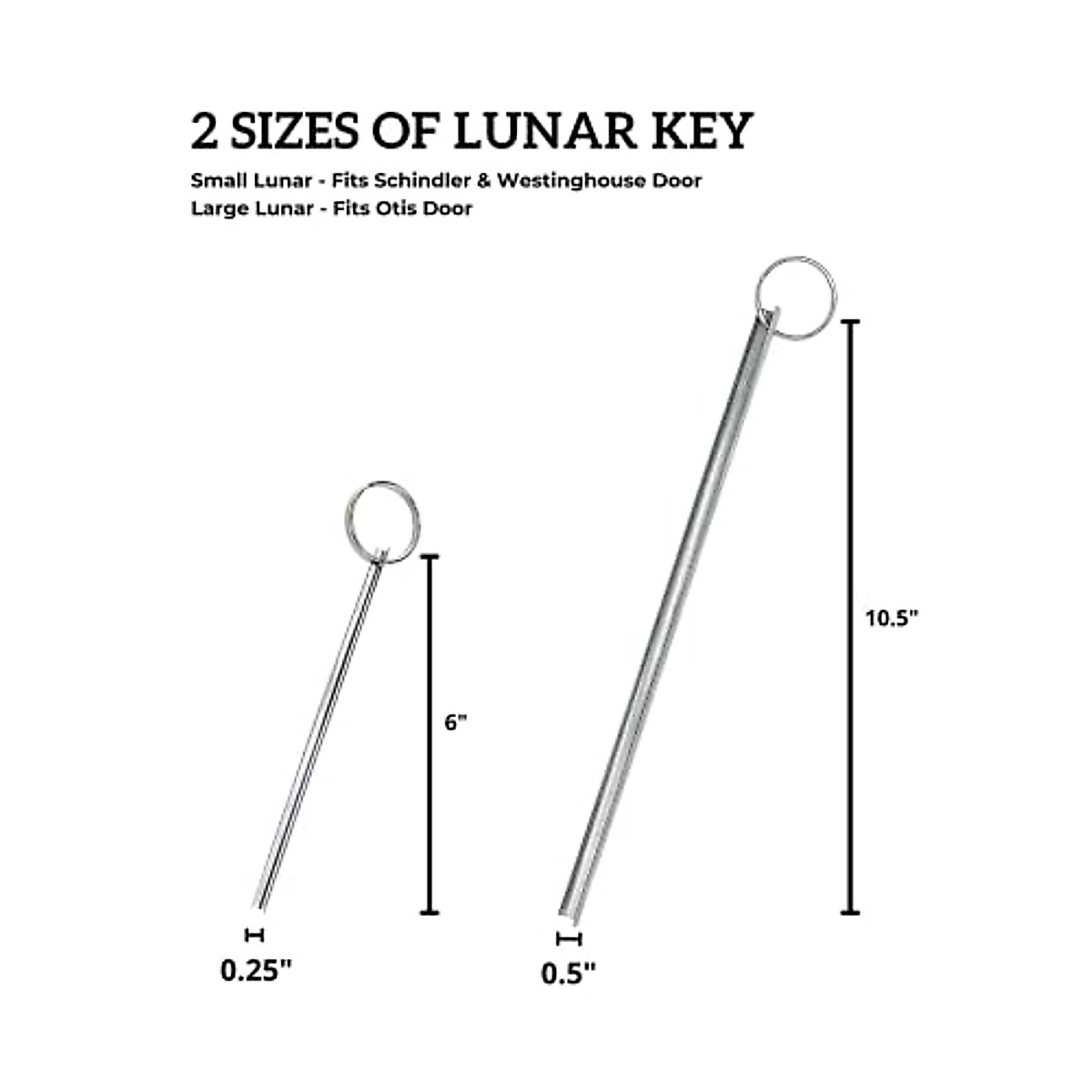 2 Piece Set Large and Small Lunar Keys Silver