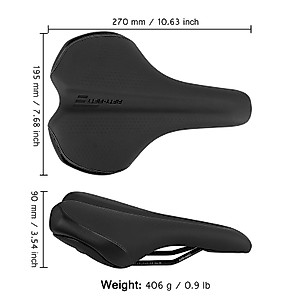 FIFTY-FIFTY Mountain Bike Saddle, Comfortable Memory Foam Bicycle Seat, Soft Waterproof Bicycle Seat for Men and Women, Compatible with MTB, Road Bike
