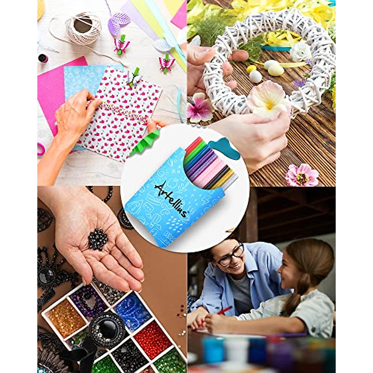 200 Pack Color Hot Glue Sticks. Variety Colored Glue Gun Sticks. Hot Melt Adhesive Mini Glue Sticks for DIY Art Craft Repair Bonding Bulk Gold Black Yellow Pink Red Purple