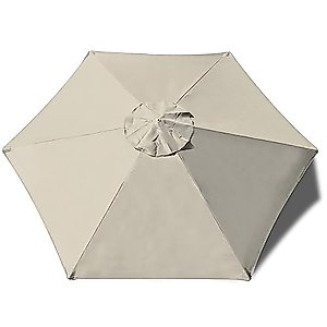 EliteShade USA Sunumbrella 7.5FT Replacement Cover 6 Ribs Market Patio Umbrella Canopy Cover (CANOPY ONLY) (Beige)