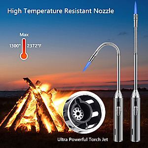 Butane Torch Lighter, 10.1 Inches Long Neck Cooking Torches and 16.5 Inches Long Neck Cooking Torches