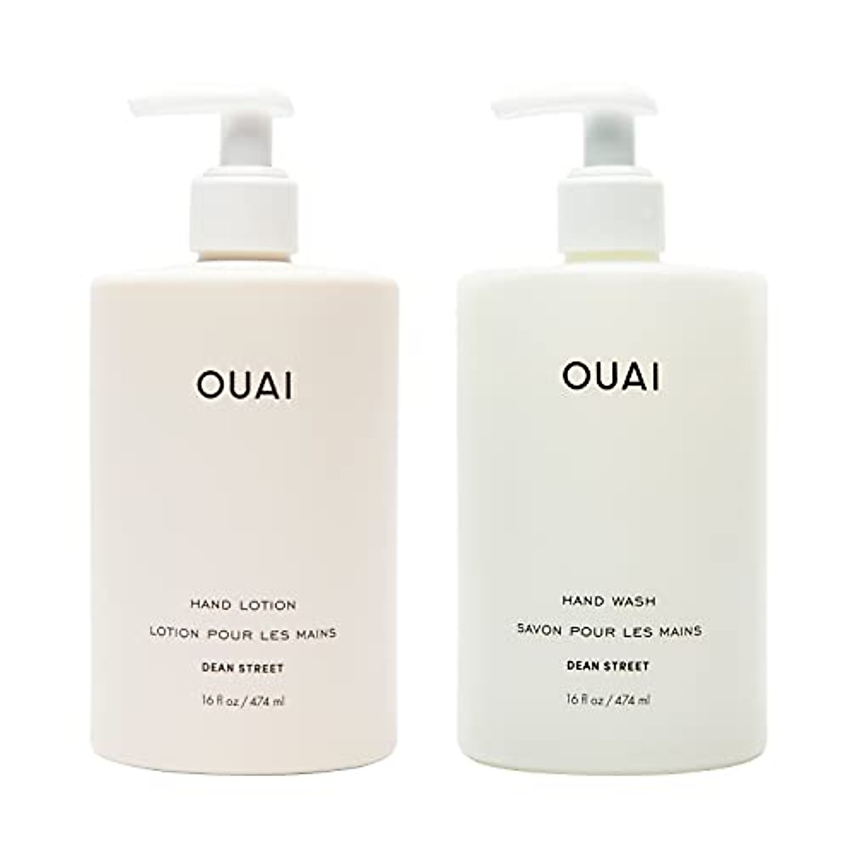 OUAI Hand Wash and Hand Lotion, Moisturizes and Exfoliates with Daily Use, Made with Jojoba Esters, Avocado and Rosehip Oils, Dean Street Scent, 16 oz each…
