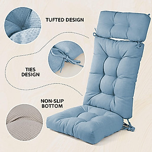 mudilun Rocking Chair Cushion Anti-Slip Tufted High Back Rocking Chair Cushion with Ties and Removable Neck Pillow Rocking Chair Seat Cushions for Bedroom, Living Room, Baby Room, Outdoor Patio Chair