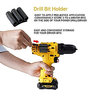 CMY Drill Bit Holder Tool Holster for DEWALT - Pack of 6 - Carry up to Six Driver Bits on The Side of Your Power Drill or Driver for Home Improvement