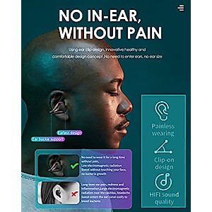 Open Ear Headphones Wireless Bluetooth Single Earbud True Wireless Mini Small Open Earbuds for iPhone Android, Tiny Bone Ear Bud with Mic Earphones for Small Ear Canals Running Cycling Workout Sport