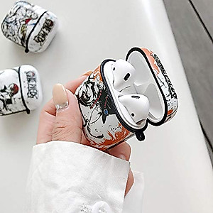 BONICI Protective Case for AirPods Pro 2 (2022), Creative Cool Anime Hero Theme Chinese Landscape Painting Style White Black Soft Silicone TPU Rubber Cover Earbud Earphone Wireless Charging Case -3