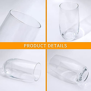 QAPPDA Drinking Glasses Set of 12,16 OZ Highball Glasses with Straws,Clear Tall Water Glasses Premium Cocktail Glasses Beverage Cups Mojito Glassware for Juice,Mixed Drinks