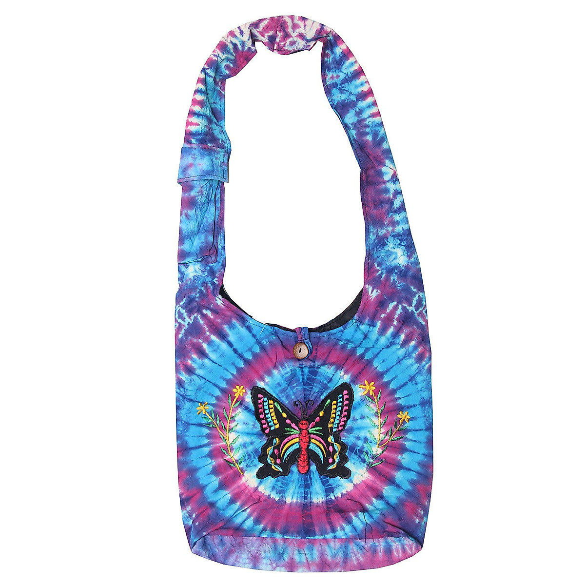 Shangri-La Nook Cotton crossbody Butterfly Gypsy Bag Handmade in Nepal