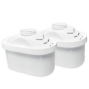 2 Pack Water Filter Replacement Universal Cartridges with Multistage Filtration System, Removes Chlorine, Fluoride, Dirt, and Harmful Metals