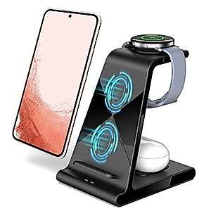 Lopnord for Samsung Wireless Charger, Wireless Charging Station for Samsung Galaxy S23 S22 Ultra/S22/S21/Z Fold 4, Watch Charger for Samsung Galaxy Watch 5 5 Pro 4 Active 2/Galaxy Buds 2Pro/Live