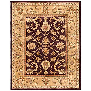 SAFAVIEH Classic Collection 6' x 9' Dark Plum / Gold CL244B Handmade Traditional Oriental Premium Wool Area Rug