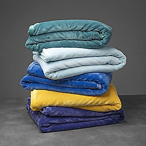 Mellowdy Extra Thick Hearty Plush Flannel Blanket (Violet Purple, 60x80) - 500GSM Twin Size Warm Blanket for Winter, Fall | Soft, Fluffy, Cuddly, Perfect for Bed, Oversized Throw for Couch, Sofa