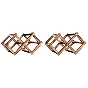 2pcs Foldable- Bottle Table Free- Standing Domestic Stand Bottles Bottle Ooden Cellar Christmas Racks Kitchen Tabletop Decor Criss- Cross Wood Cabinet Holder, Fashionable
