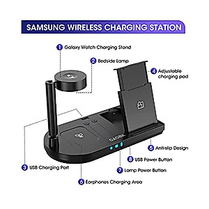 Wireless Charger Samsung, 3 in 1 Flodable Wireless Charging Station for Samsung Galaxy S22/S21/S20, Z Flip, Z Fold Series, Samsung Watch Charger for Galaxy Watch 5/4/3/Active 2, Galaxy Buds 2/Pro/+