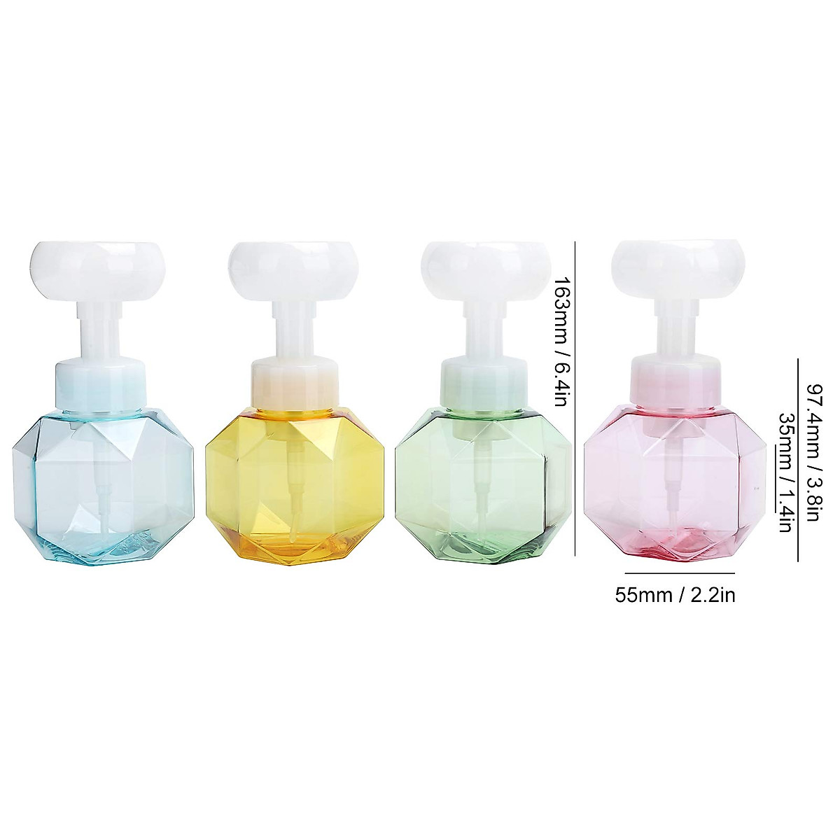 Hyuduo 4Pcs Liquid Bottle, 300ml Flower‑Shaped Refillable Foaming Dispenser Container Container Foaming Bottle,Other Bathroom Amenities