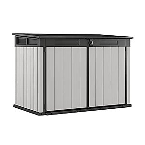 Keter Premier Jumbo 6.2 x 4.3 ft. Outdoor Resin Horizontal Storage Shed for Outdoor Yard and Garbage Bin Storage