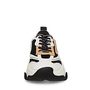 Steve Madden Women's Possession Sneaker, Black/Tan, 8