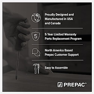 Prepac Lux Nightstand Bedside Table, Black Nightstand for Bedroom, End Table with 2 Drawers 16" D x 27.75" W x 25" H, BDNR-2302-1