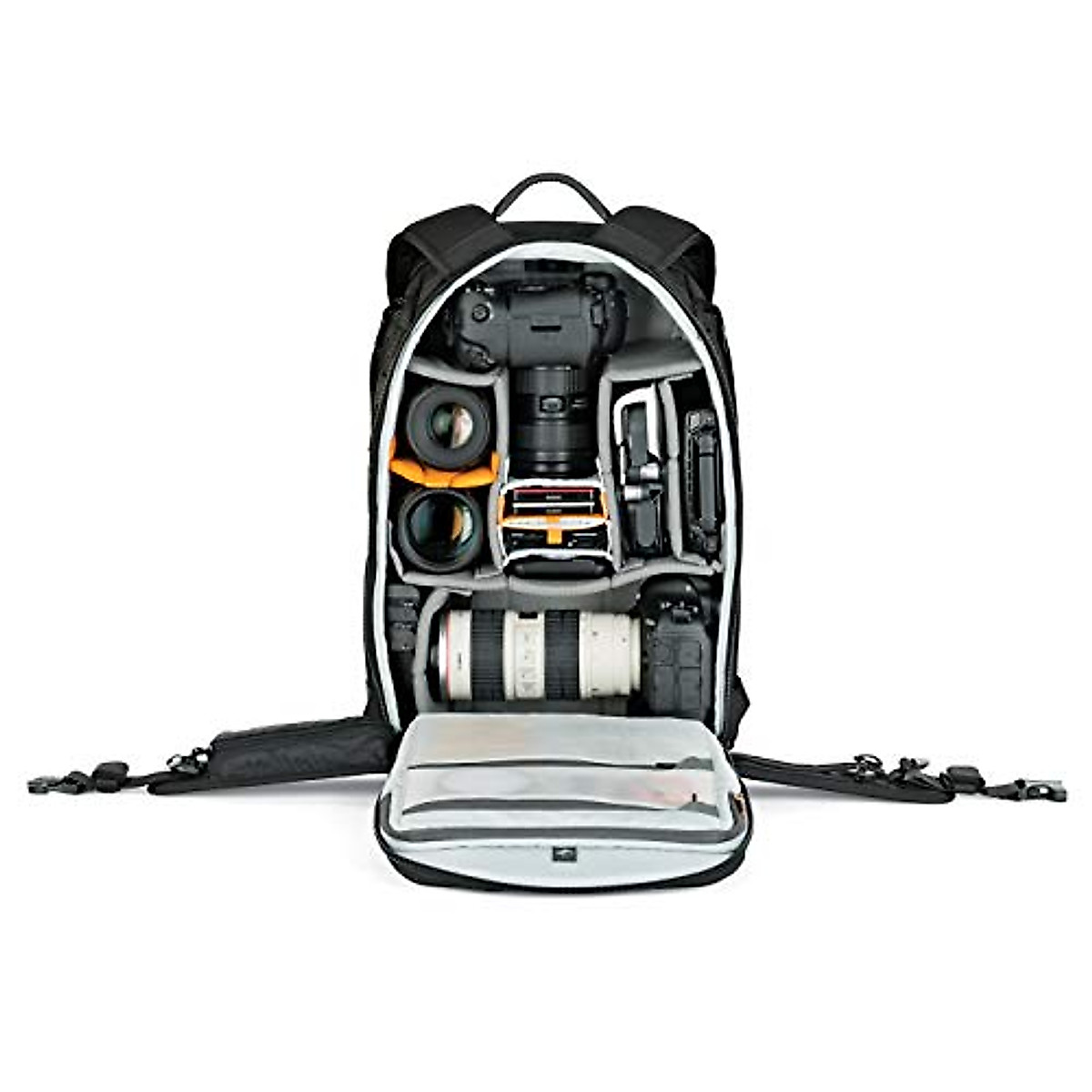 Lowepro ProTactic 450 AW II Black Pro Modular Backpack with All Weather Cover, Camera Bag for Professional Use, for Laptop Up to 15", Backpack for Professional Cameras and Drones, LP37177-GRL, Black