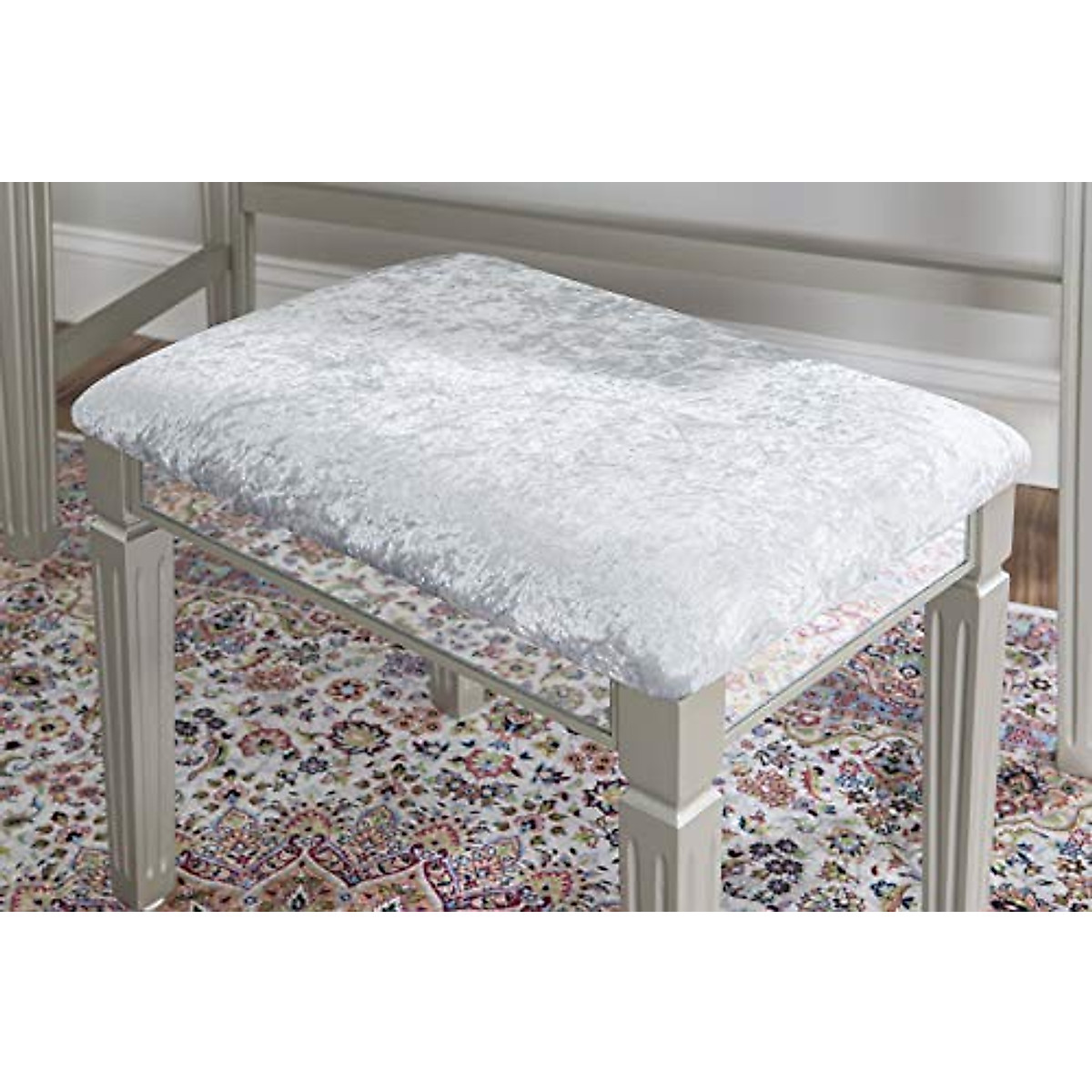 Linon Home Décor Vanity Set Silver