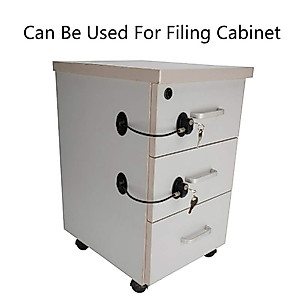 3 Pack Refrigerator Door Locks with 6 keys, File Drawer Lock, Freezer Door Lock and Child Safety Cabinet Lock by REZIPO Black