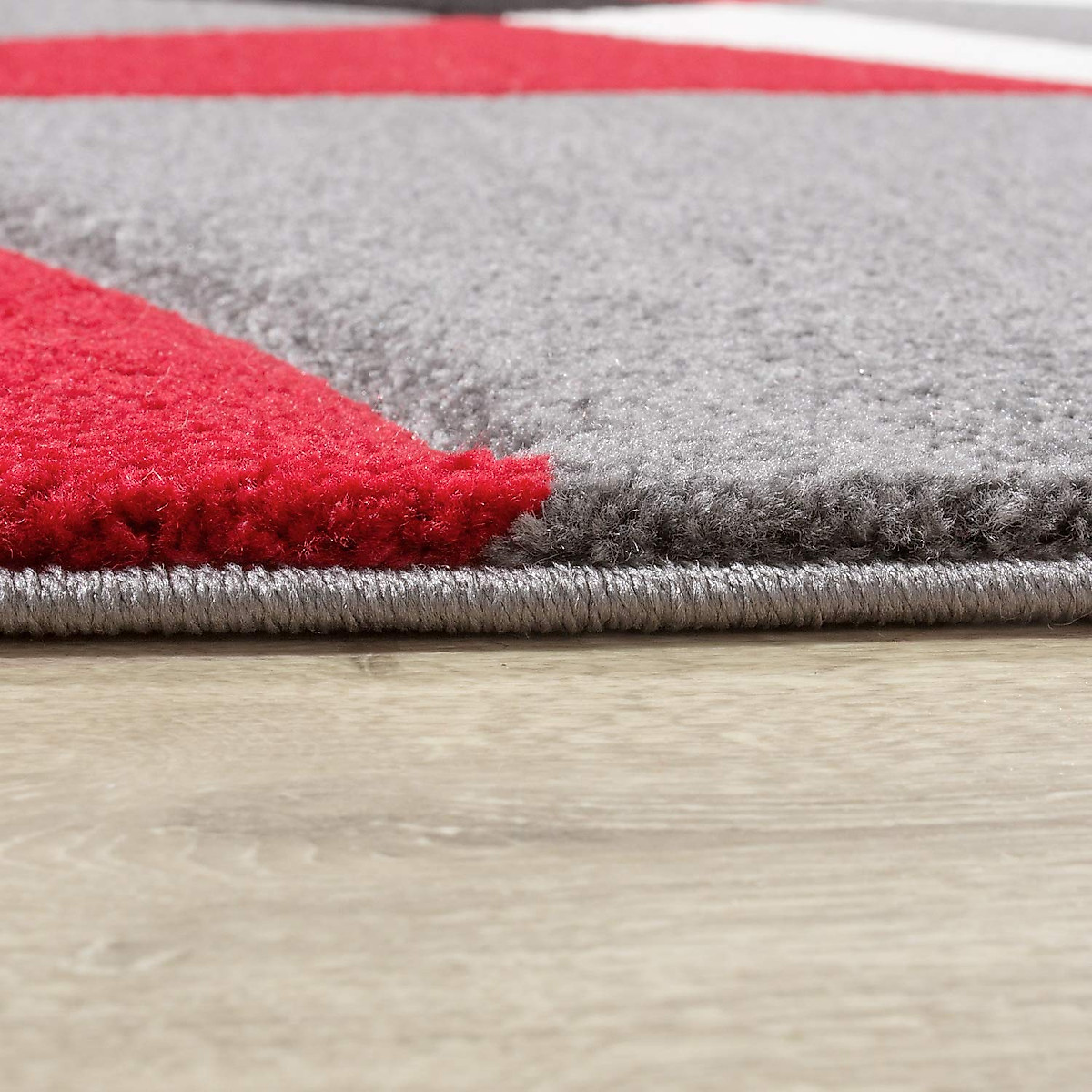 Paco Home Modern Area Rug with Artful Pattern in Red Black Grey, Size: 2'8" x 4'11"