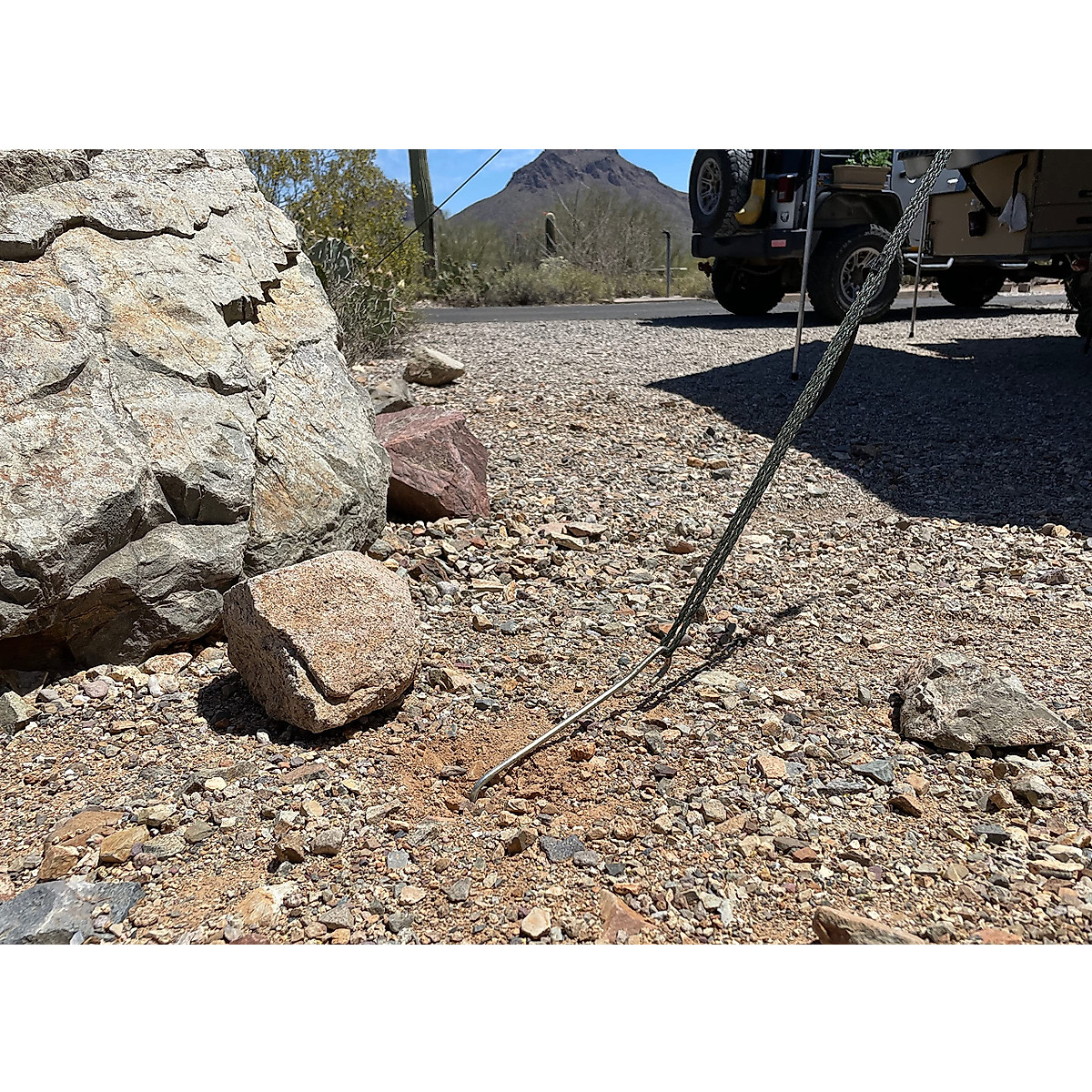 Cawood Anchor Medium Guy Line Anchor Corrosion Resistant Spring Steel for Awning Canopy Tarp Rain Fly (Pack of 4)