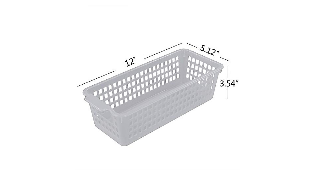 EudokkyNA Clear Slim Storage Baskets - 6 Pack for Home & Office ...