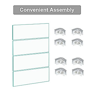 Kinsuite 14.5 Inch Fire Pit - Glass Wind Guard for Square or Rectangular Fire Table, Tempered Glass Flame Guard,Fire Table windscreen for Outdoor, Garden, Patio, Backyard