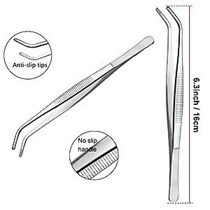 Lucky Interests 3pcs Reptile Food Water Bowl, Round Basin Tortoise Food Dish with 3 Tongs, Black Lightweight Reptile and Amphibians Feeder Shallow Reptile Food Container for Turtle, Lizard, Gecko