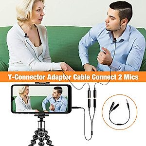 Lavalier Lapel Microphone Complete Set - Professional Omnidirectional Condenser Grade Audio Video Recording Mic for Android/iPhone/PC/Camera for Interview, YouTube, Video Conference, Podcast