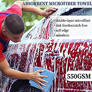 Tallew 16 Pcs Cars Microfiber Towels Buffing Drying Wash Cleaning Towel Cloths Plush Large Car Towels Thick Car Care Polishing Detailing Buffing Waxing Scratch Proof Towel, 15.75 x 15.75 Inch