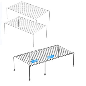 Redrubbit Large (15.7 x 9. 4 Inch) Cabinet Storage Shelf Rack & Redrubbit Expandable Cabinet Storage Shelf Rack