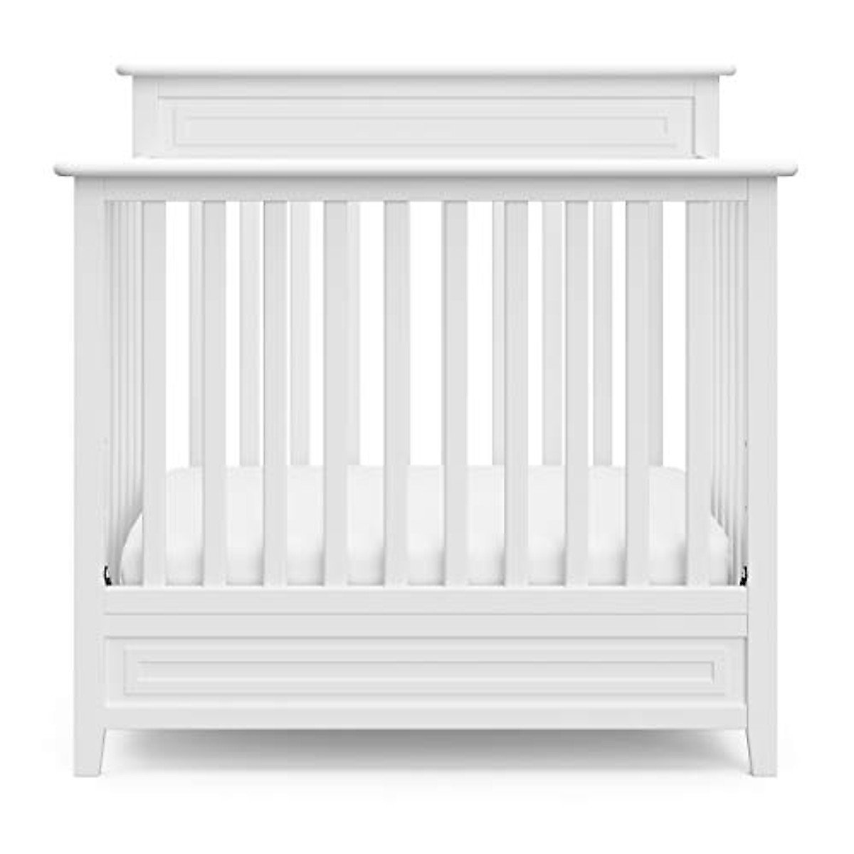 Storkcraft Petal 4-in-1 Convertible Mini Crib (White) – GREENGUARD Gold Certified, Converts to Daybed and Twin-Size Bed, Includes Bonus 2.75-inch Mini Crib Mattress, Mini Crib with Mattress Included