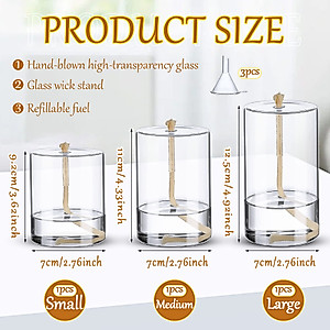 Sumind 3 Pieces Clear Empty Glass Candle Jars Refillable Oil Candle Containers Oil Candle Vessels Liquid Candleholders, 3 Sizes, Cotton Wick and Holder Included