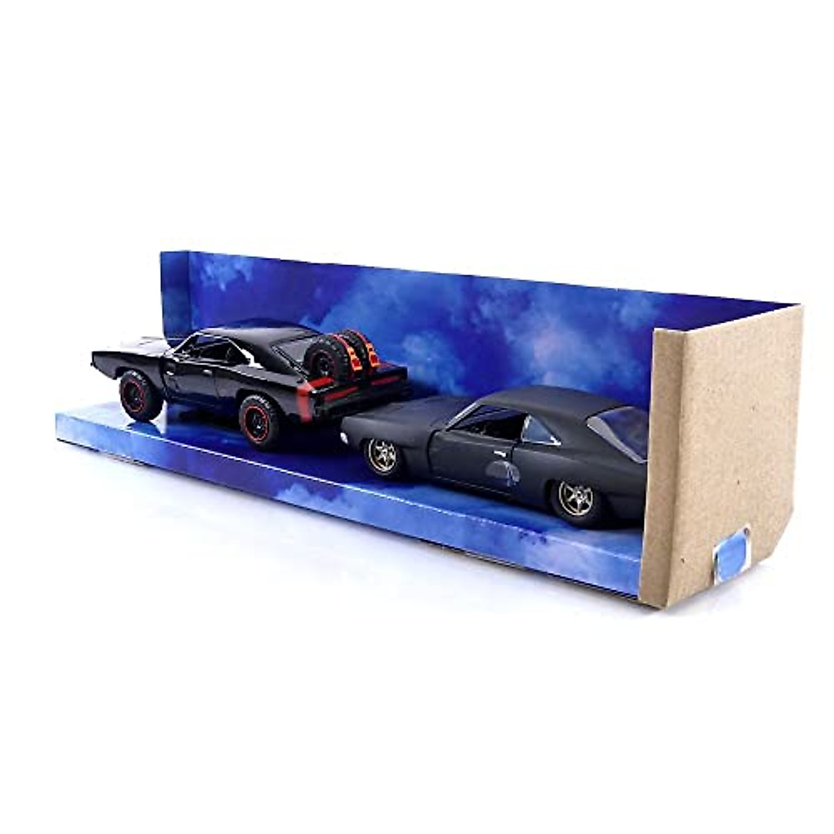 Fast & Furious 1:32 Dom's Dodge Charger & 1968 Dodge Charger Widebody Die-cast Car Twin Pack, Toys for Kids and Adults